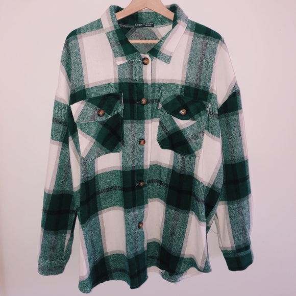 SHEIN | Jackets & Coats | Shein Oversized Fall Flannel Shacket | Poshmark